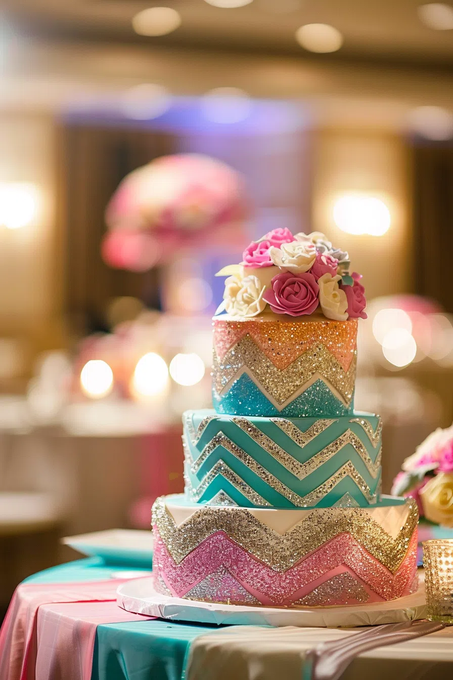 80+ Glitter Wedding Cakes That Add Instant Sparkle | Matched Hearts