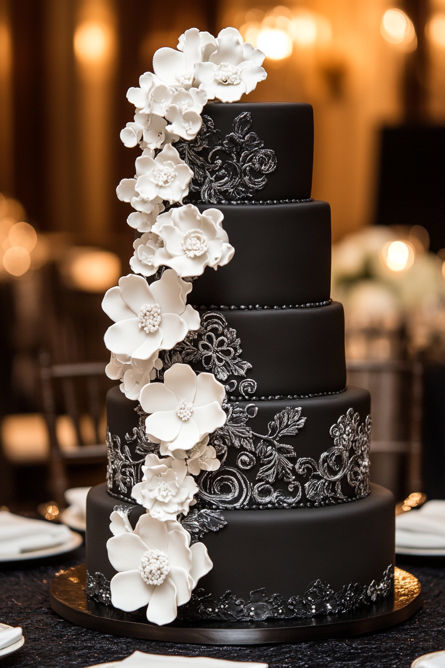 30+ Black and White Wedding Cakes