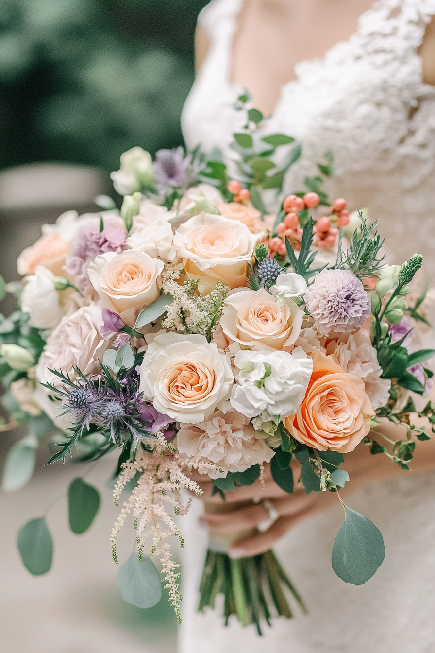 70+ Peach Wedding Bouquet Ideas