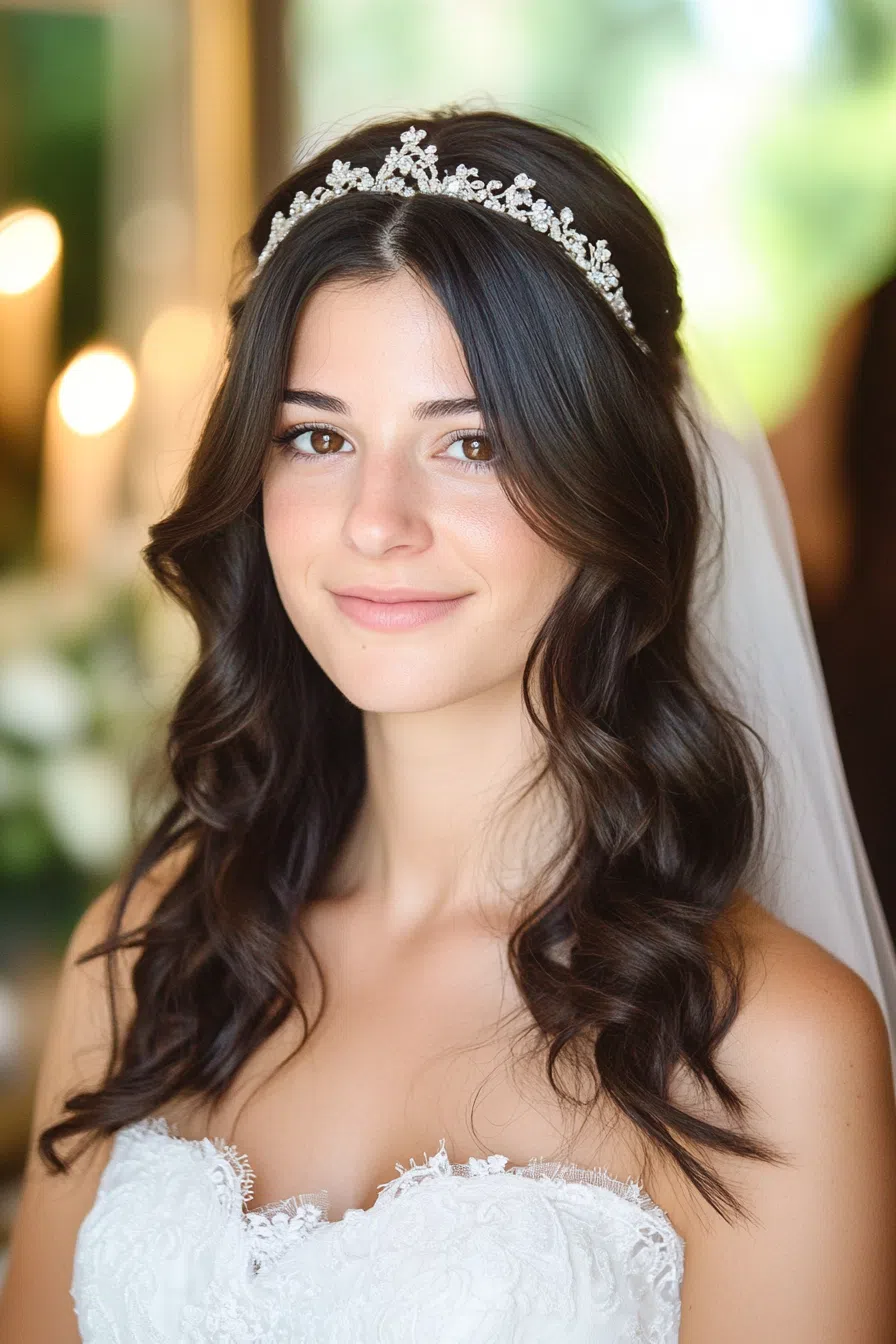 40+ Bridal Hair Ideas with a Tiara