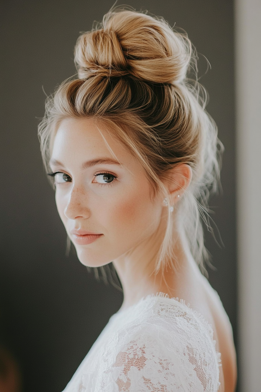 35+ High Bun Bridal Hairstyle Ideas