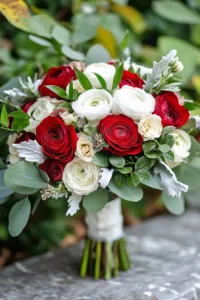 80+ Red and White Wedding Bouquets That Radiate Romance | Matched Hearts