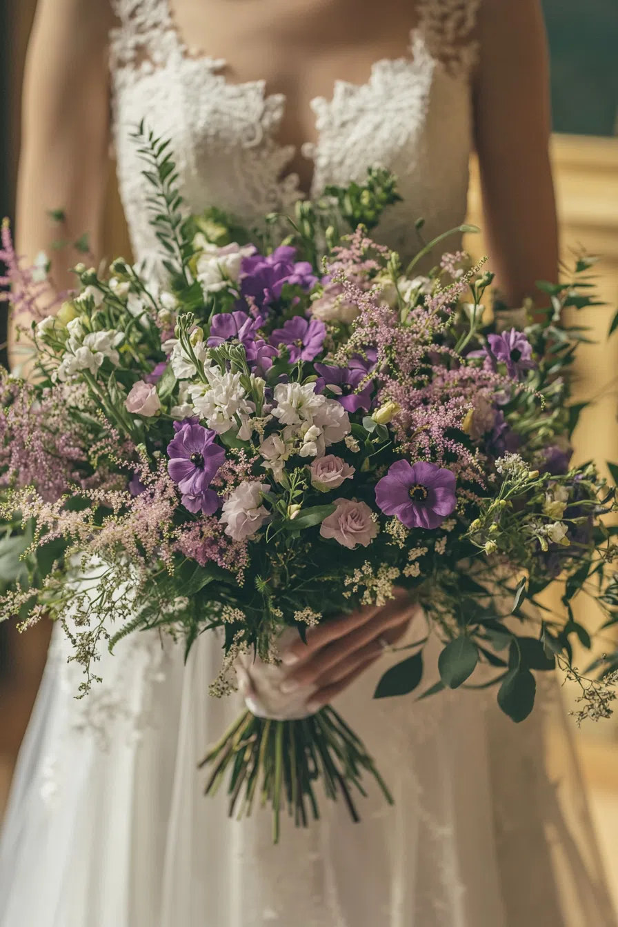 50+ Violet Wedding Bouquet Ideas