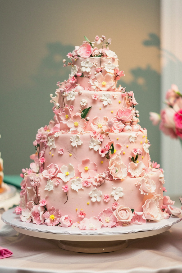 35+ Pink Wedding Cake Ideas