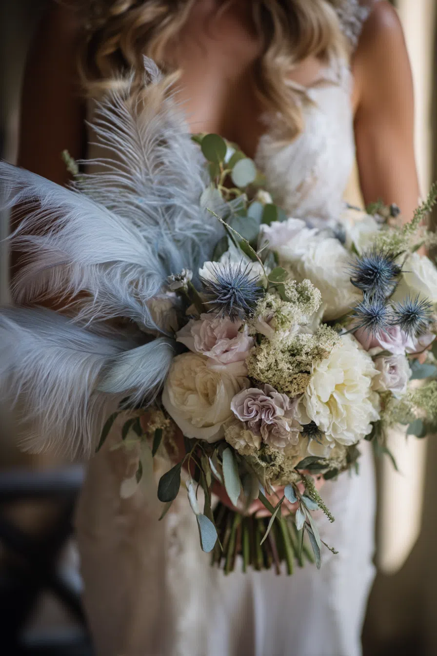 40+ Bridal Bouquets With Feathers